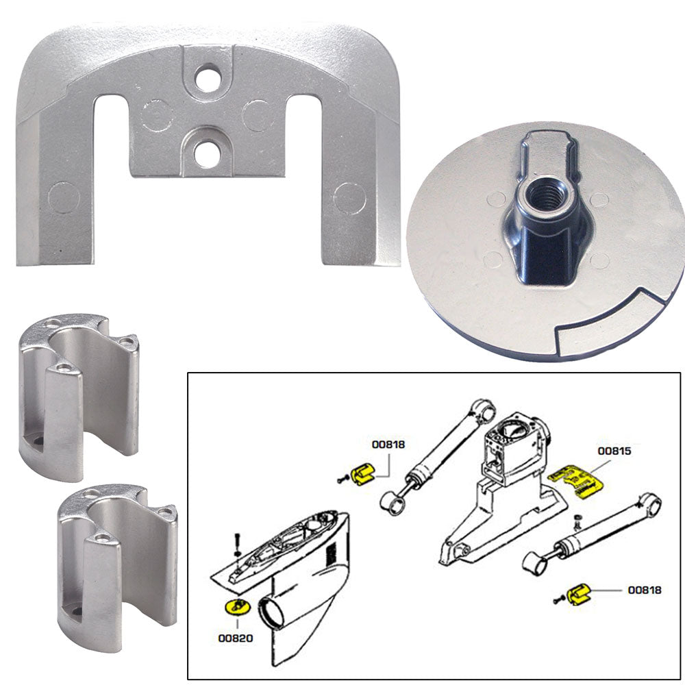Tecnoseal Anode Kit wHardware Mercury Bravo 23 Zinc 20804 – SB Suppliers